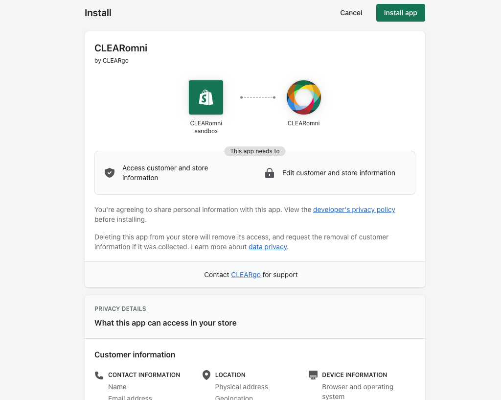Setting up Shopify Channel - CLEARomni Help Center