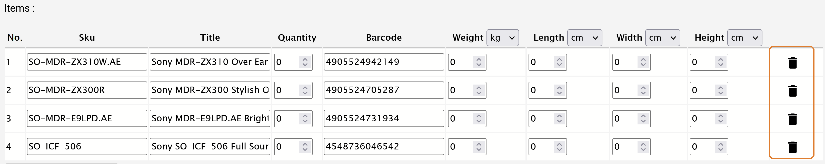 Stock-In (Incoming Goods) Lists - Order Dispatch Help Center