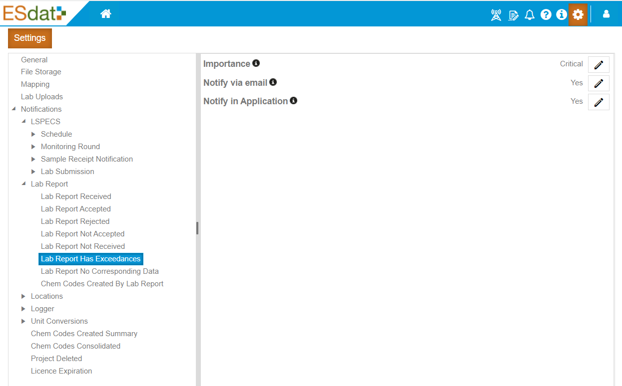 Notifications - ESdat Knowledge Base
