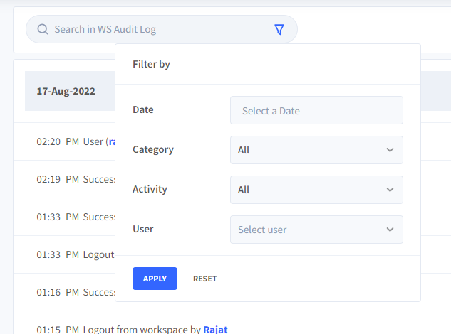 Search and Filter in Audit Log - dox2U Help Center